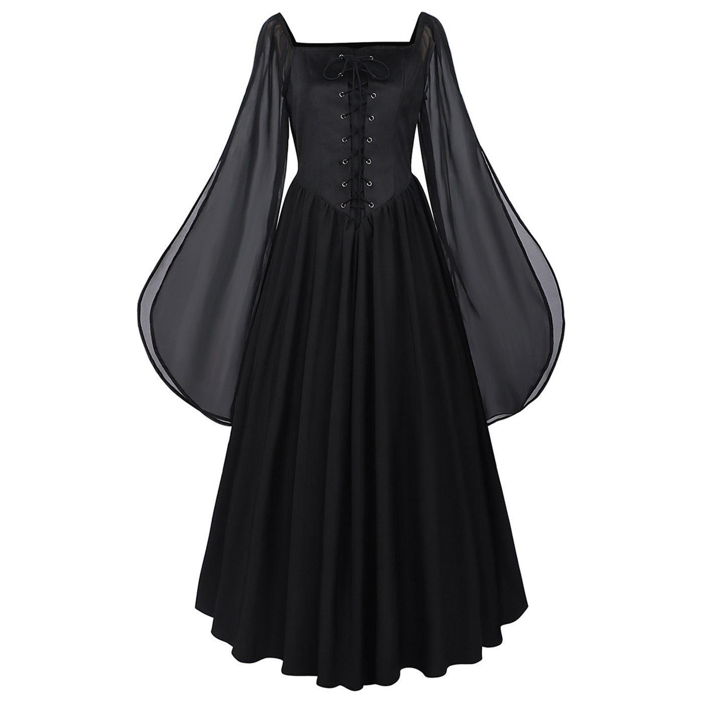 3 Kinds Medieval Renaissance Cosplay Costume Square Neckline Dress Wit ...