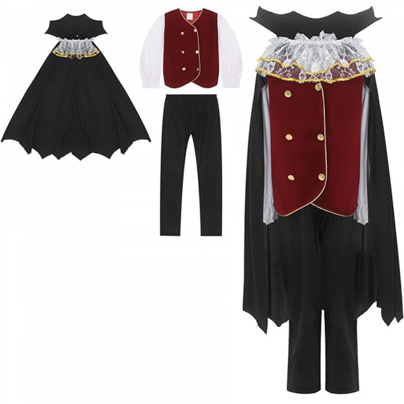 Kid Halloween Vampire Costumes Cosplay Cute Boys Deluxe Set Gothic ...