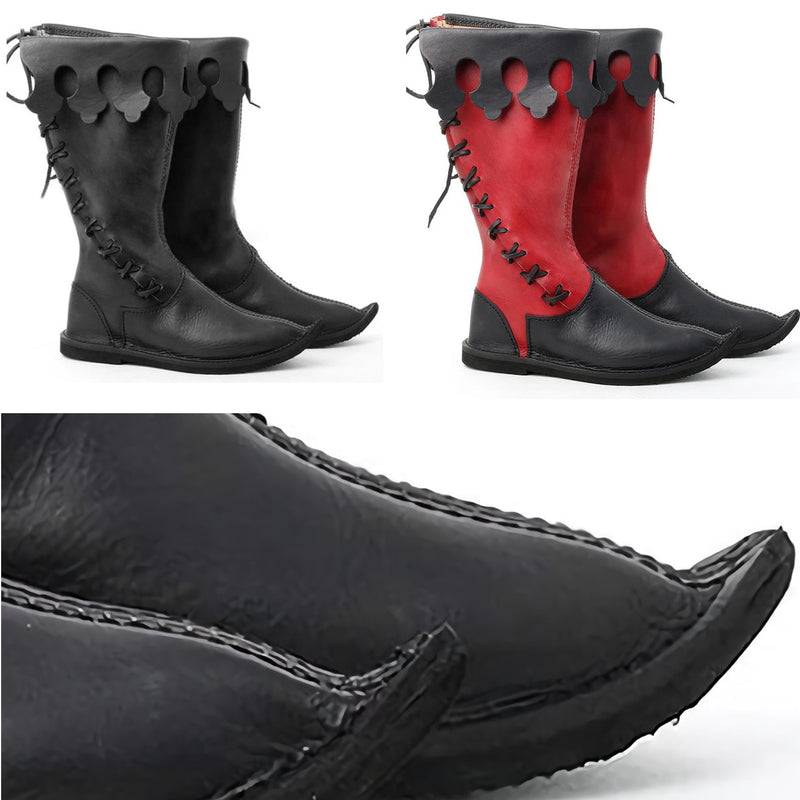 Medieval Gothic Commander High Boots Cosplay Pirate Boots Calf Boots ...