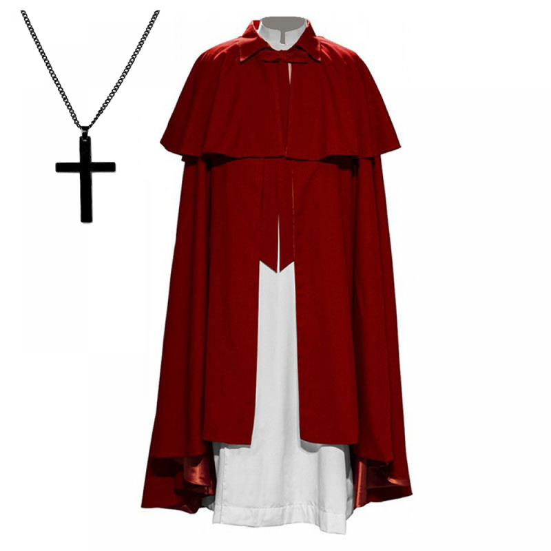 Medieval King Guard Cape Renaissance Court Knight Priest Costume Cloak ...